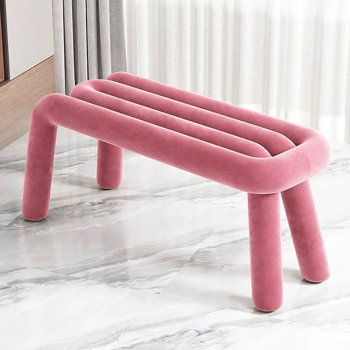 Скамейка дизайнерская в стиле BOLD BENCH by Big Game (цвет розовый)
