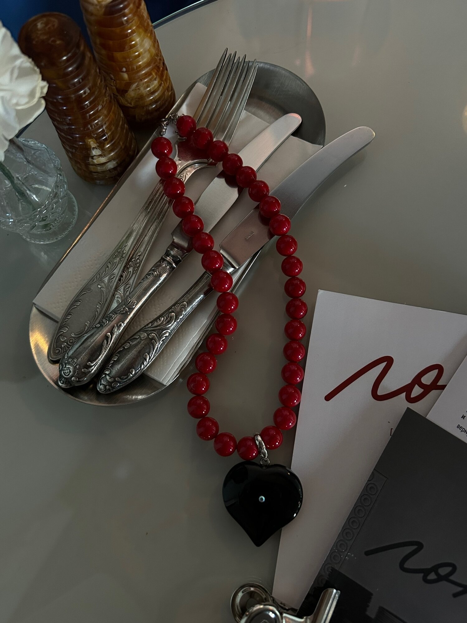 Колье, агат