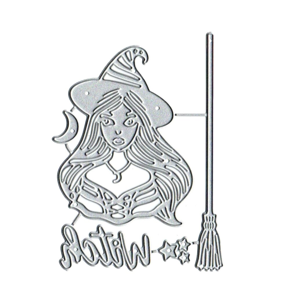 Трафареты для вырезания Ведьма Хэллоуин Альбом для вырезок Металлические трафареты Карточки Тиснение DIY Фотоальбом Форма Декор