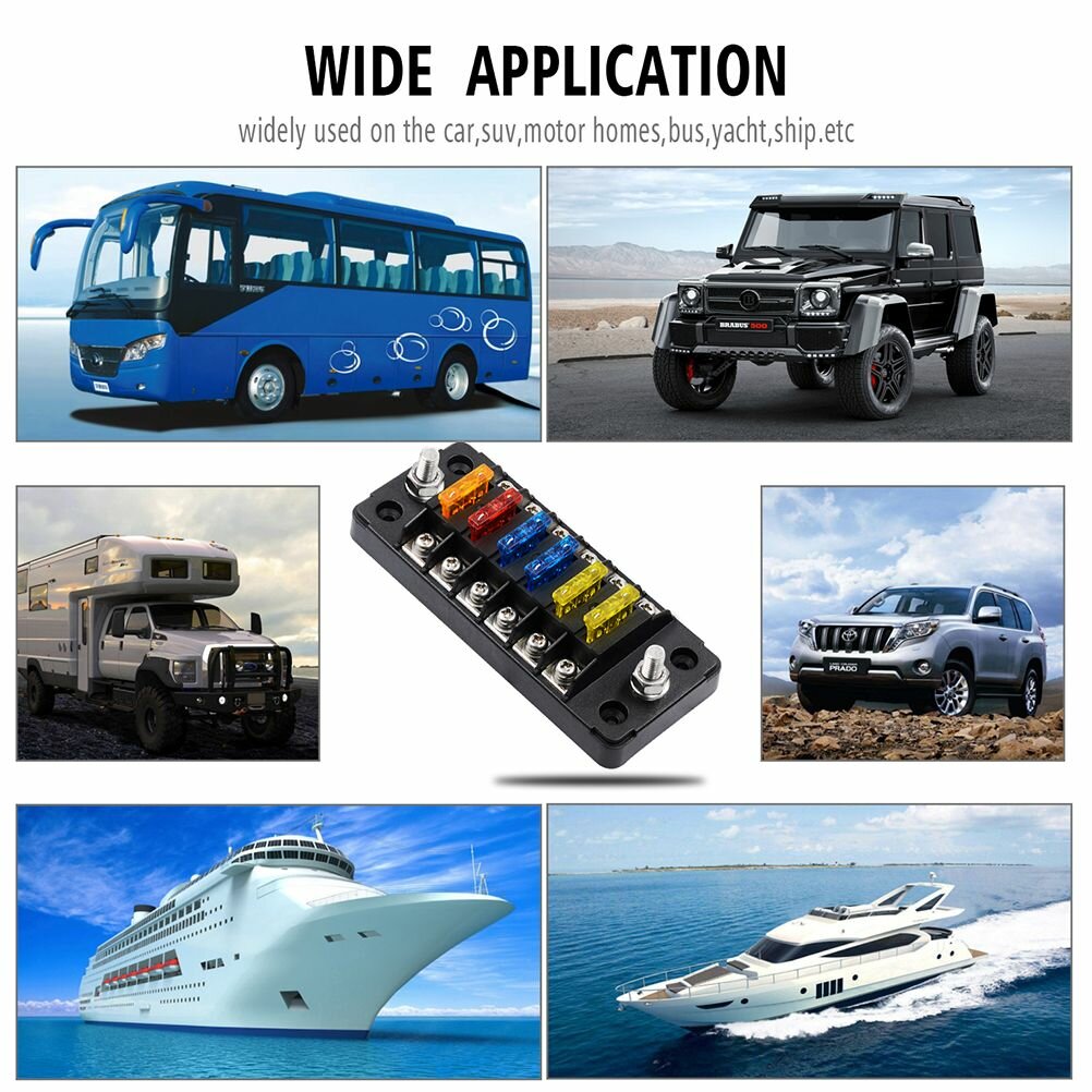 Автоматический блок предохранителей с усиленными characteristics для лодок и машин, размер 12 5 см, 12 штук