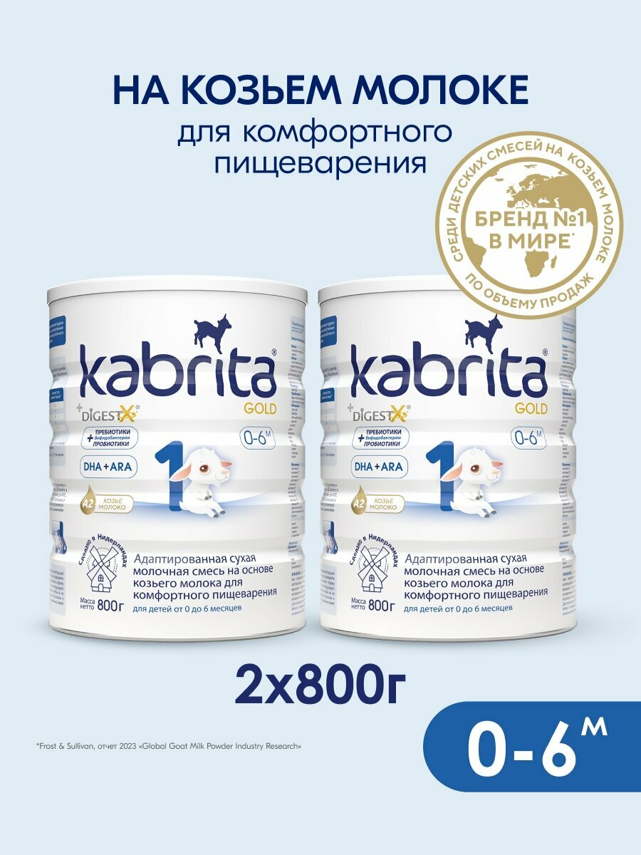 Набор 2х Смесь Kabrita 1 GOLD для комфортного пищеварения (0-6 месяцев) 800 г
