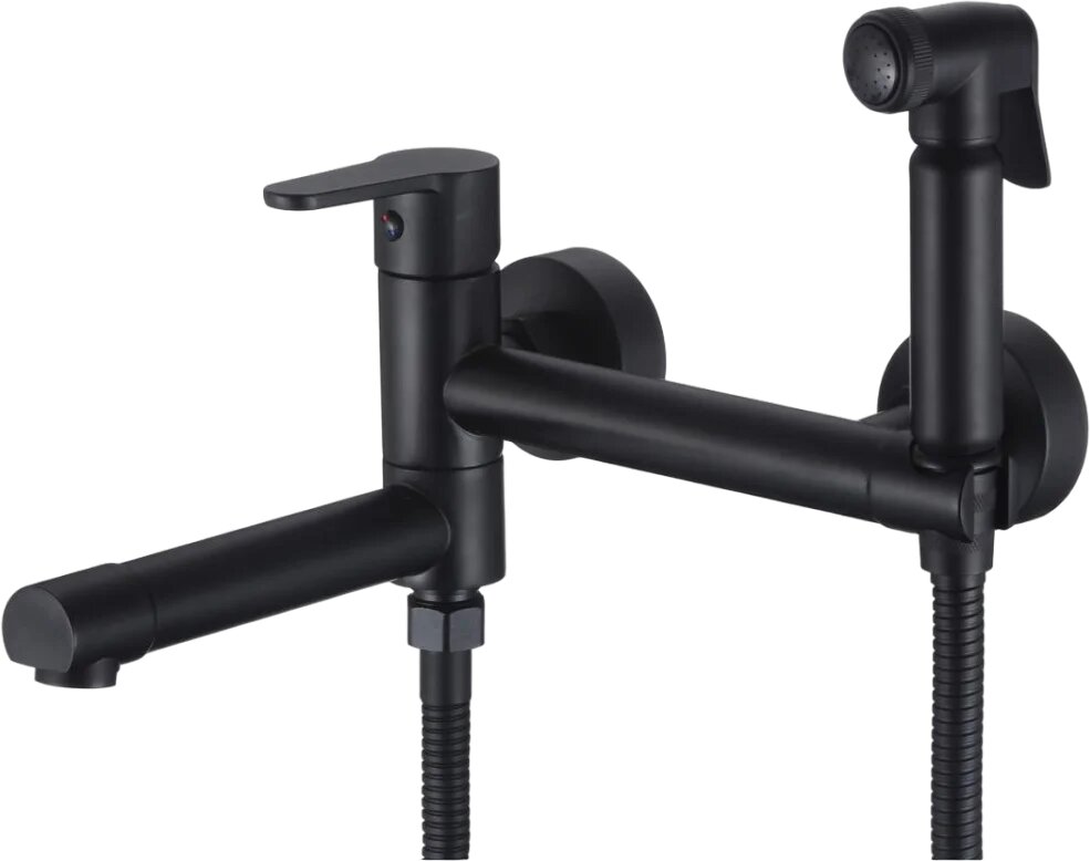 Комплект для раковины D-lin D181202-A черный, матовый, кран для ванной в раковину, из латуни, рычажный, с керамическим картриджем