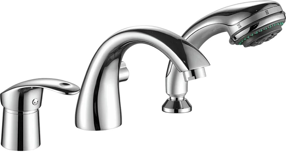 Смеситель на борт ванны Fashun A1121 С внутренней частью, встраиваемый, с душевой лейкой, хром, глянцевый, латунный, смеситель для ванны с душем, рычажный