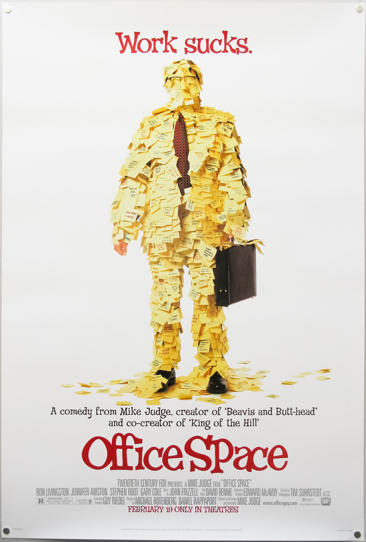 Плакат, постер Офисное пространство (Office Space) 1999 на бумаге, размер 21х30см