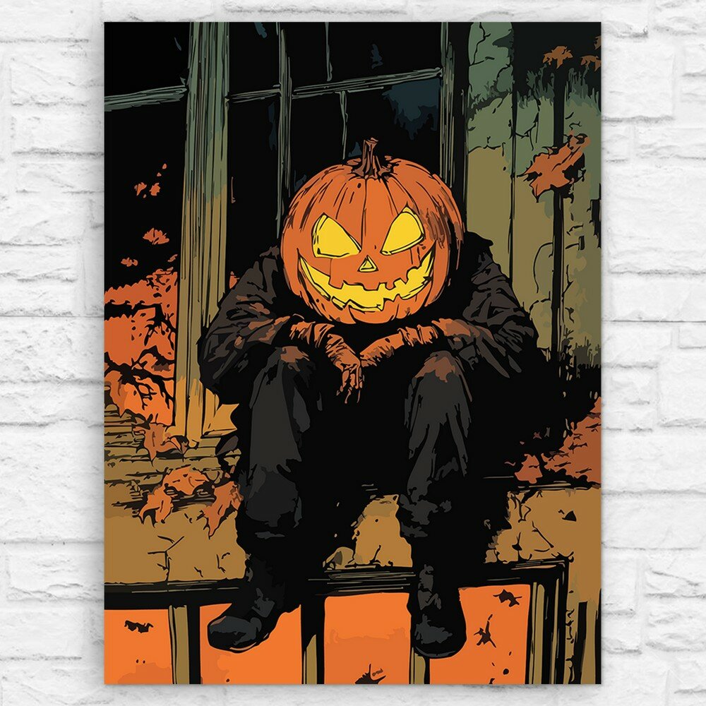Картина по номерам на холсте пугало (хэллоуин, halloween) - 15791 30x40 В