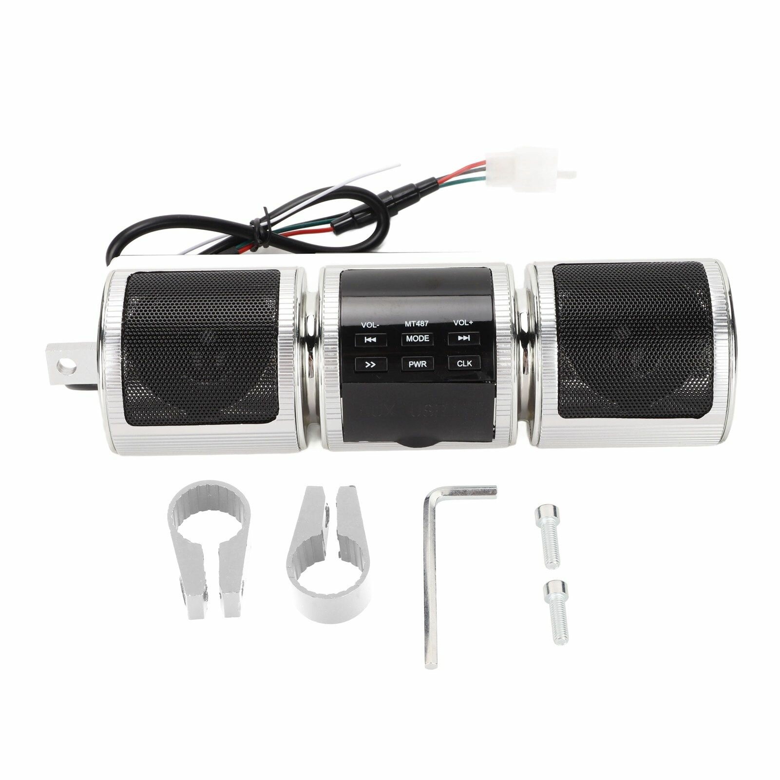 Мотоцикл Bluetooth динамик IP54 водонепроницаемый DC12V серебро