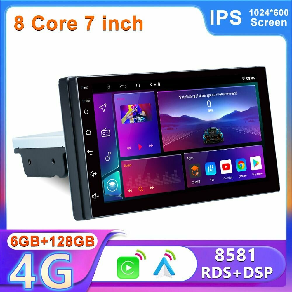 Автомагнитола 1 дин 7/9/10дюйма Мультимедиа автомабиля Android Auto-Carplay Gps Навигация IPSэкран 2.5D+WiFi