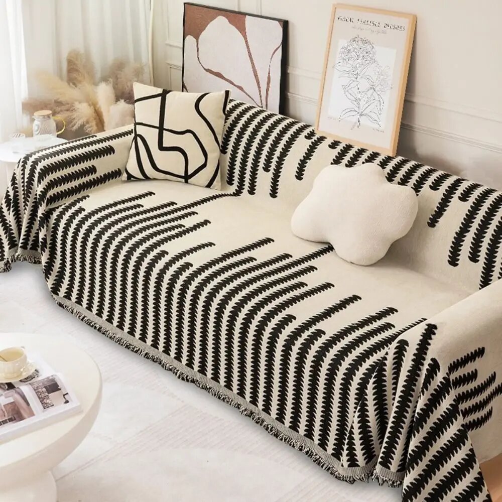 Двустороннее покрывало для дивана из полиэстера