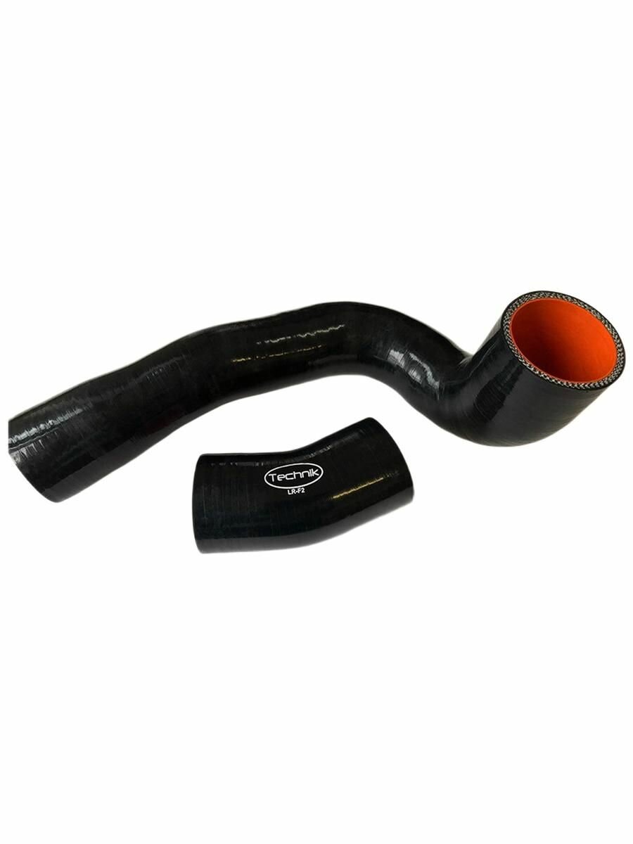 Комплект патрубков интеркулера Land Rover Freelander 2, (Фрилендер 2) силикон, усиленный, чёрный (правая сторона)