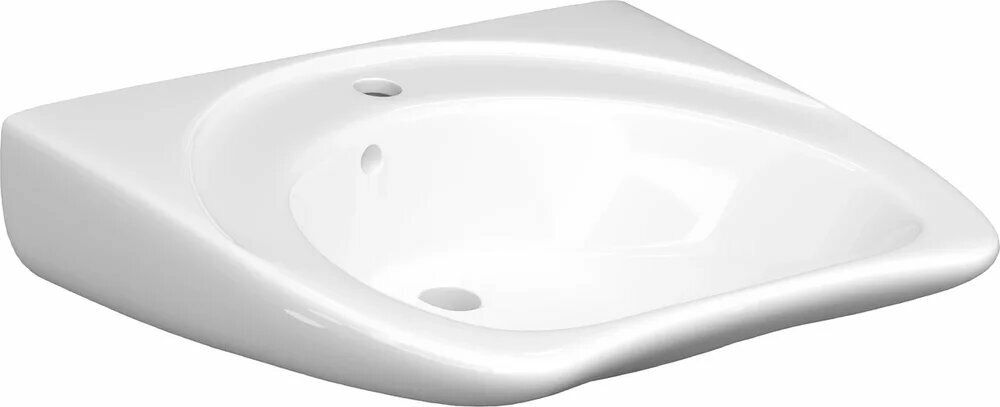 Раковина подвесная Керамин Инклюжн 4810531139010 CDB00021472 60 подвесная, 60 см, фарфоровая, раковина для ванной, белая, прямоугольная, со сливом-переливом, для инвалидов