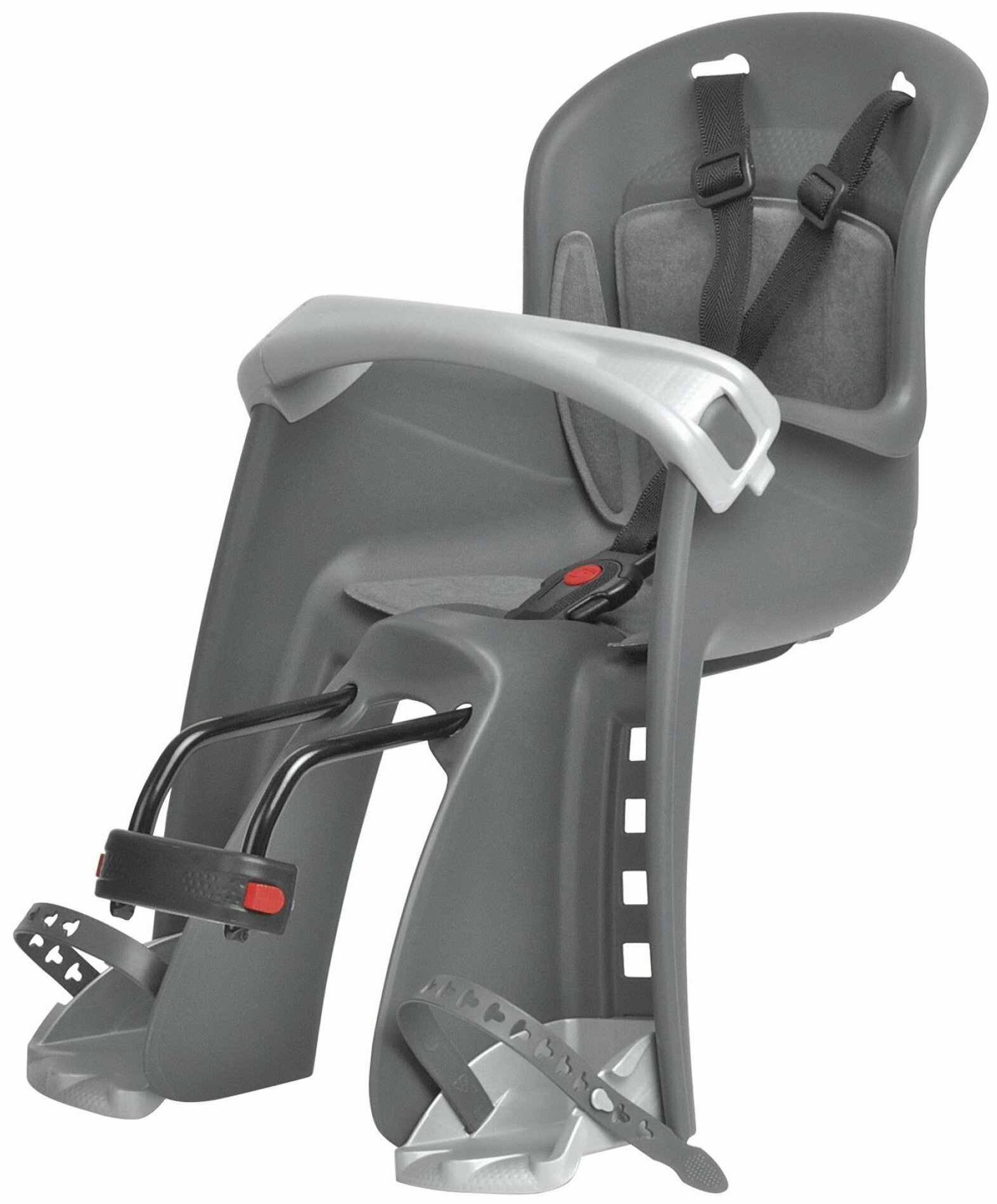 Сиденье детское Polisport Bilby Junior (уст. спереди, под руль), Цвет темно серый-серебристый