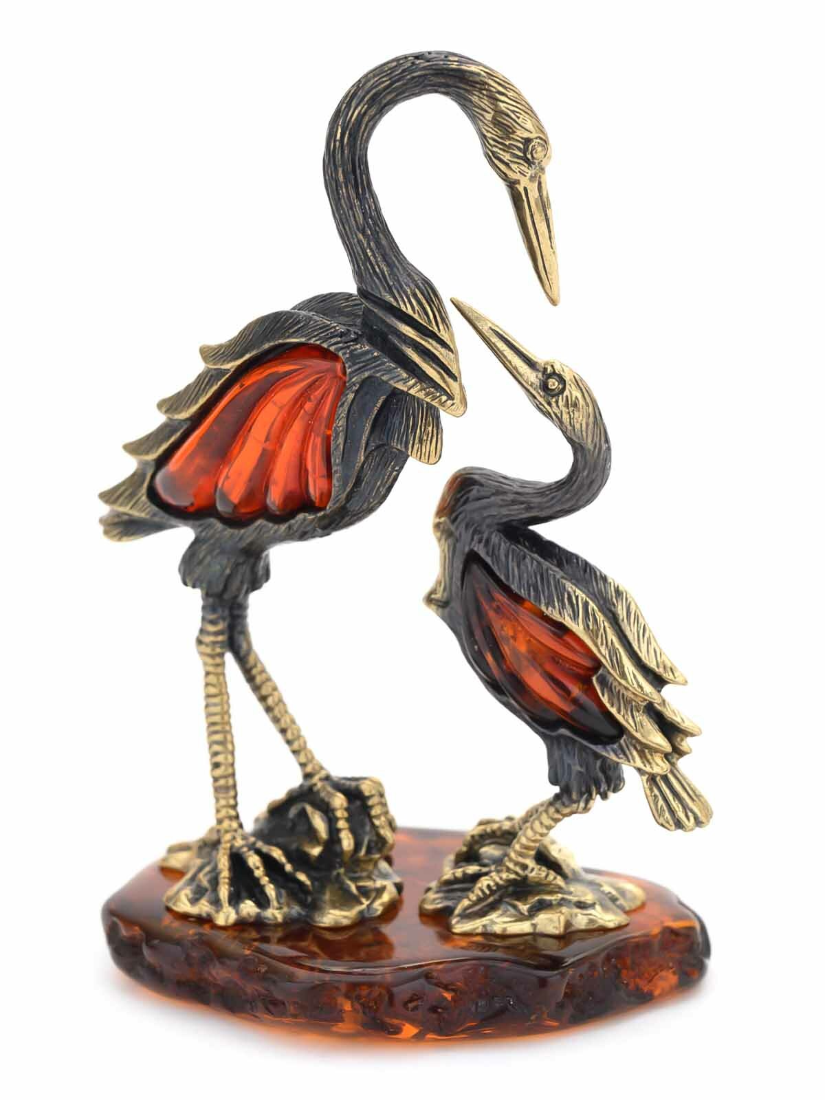 Сувенирная фигурка - Аисты, Балтийский Янтарь, 9,0 см