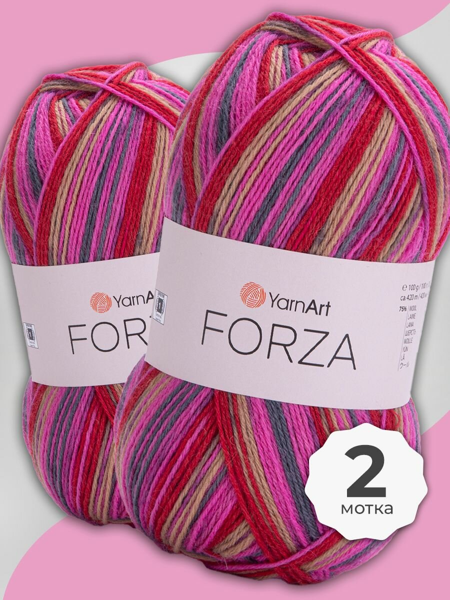 Пряжа для вязания YarnArt Forza носочная, 2 мотка, цвет 2510