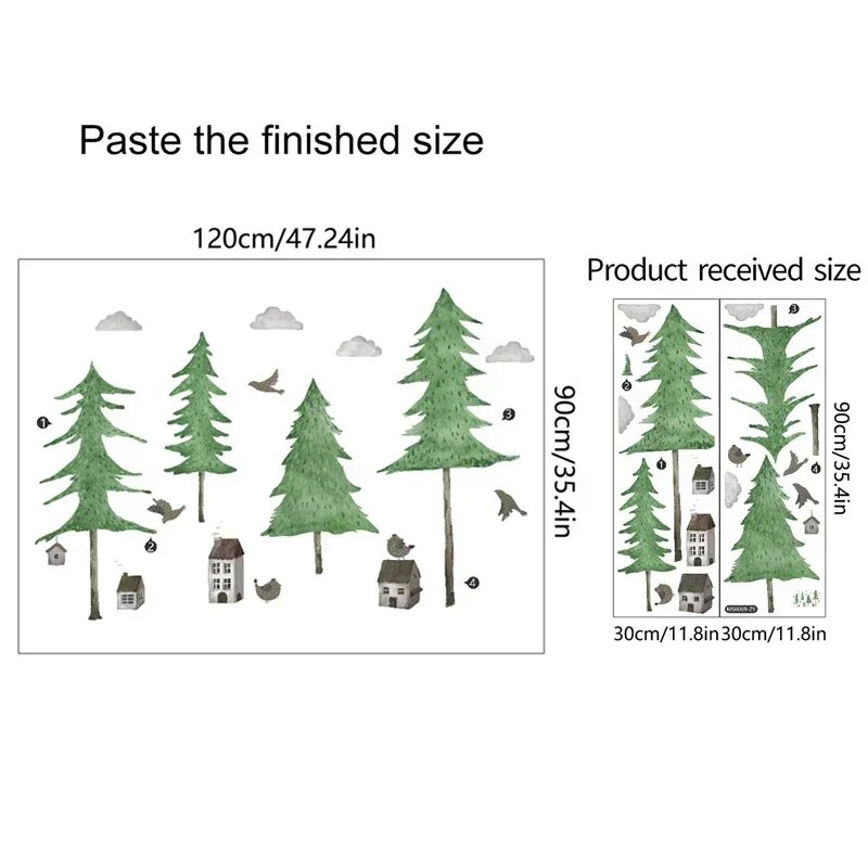 Настенные наклейки BIERMOKK Лесное дерево из ПВХ