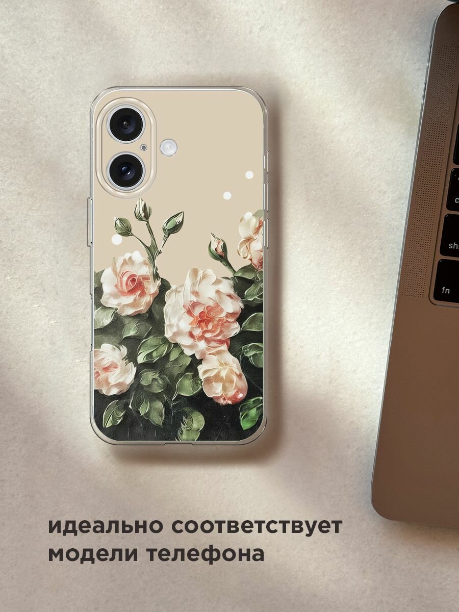 Чехол на Apple iPhone 16 / Айфон 16 с принтом "Цветочная картина 1" — фото 1