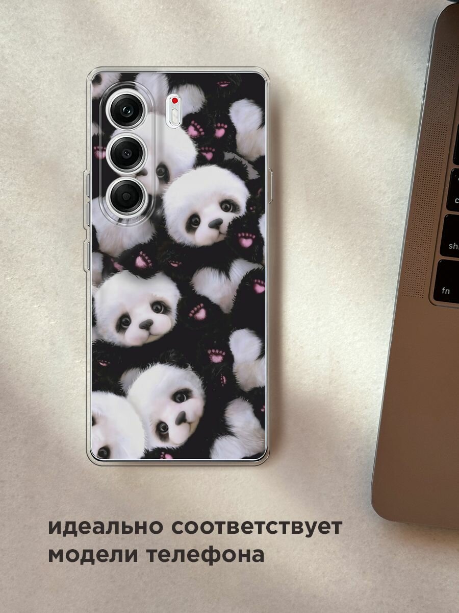 Чехол на Tecno Camon 40 Pro 5G / Текно Камон 40 Про 5G с принтом "Море панд" — фото 1