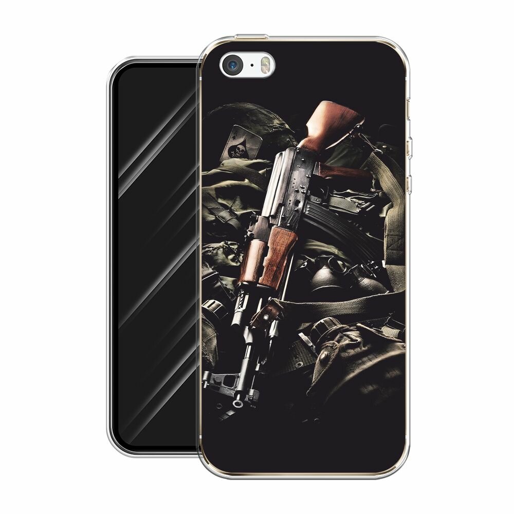 Чехол на Apple iPhone 5/5S/SE / Айфон 5/5S/SE с принтом "Автомат" — фото 1