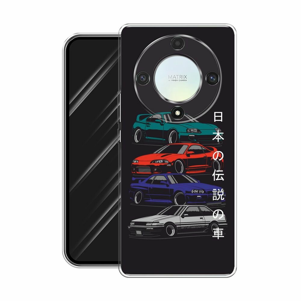 Силиконовый чехол на Honor X9A / Хонор X9A с принтом "JDM Legend cars" — фото 1