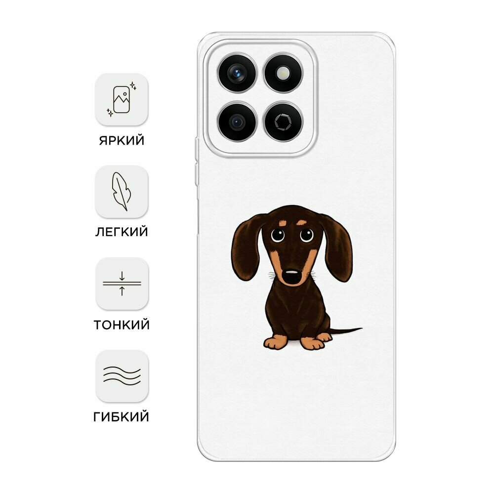 Силиконовый чехол на Honor X7c / Хонор X7c с принтом "Маленькая такса" — фото 1