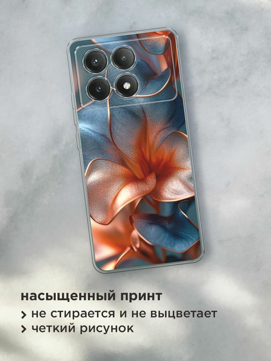Чехол на Xiaomi Poco X6 PRO 5G / Поко X6 Про 5G с принтом "Жемчужные цветы" — фото 1