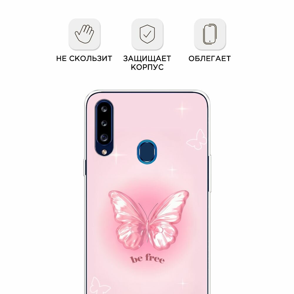 Чехол на Samsung Galaxy A20s / Самсунг Галакси A20s с принтом "Be free butterfly 1" — фото 1