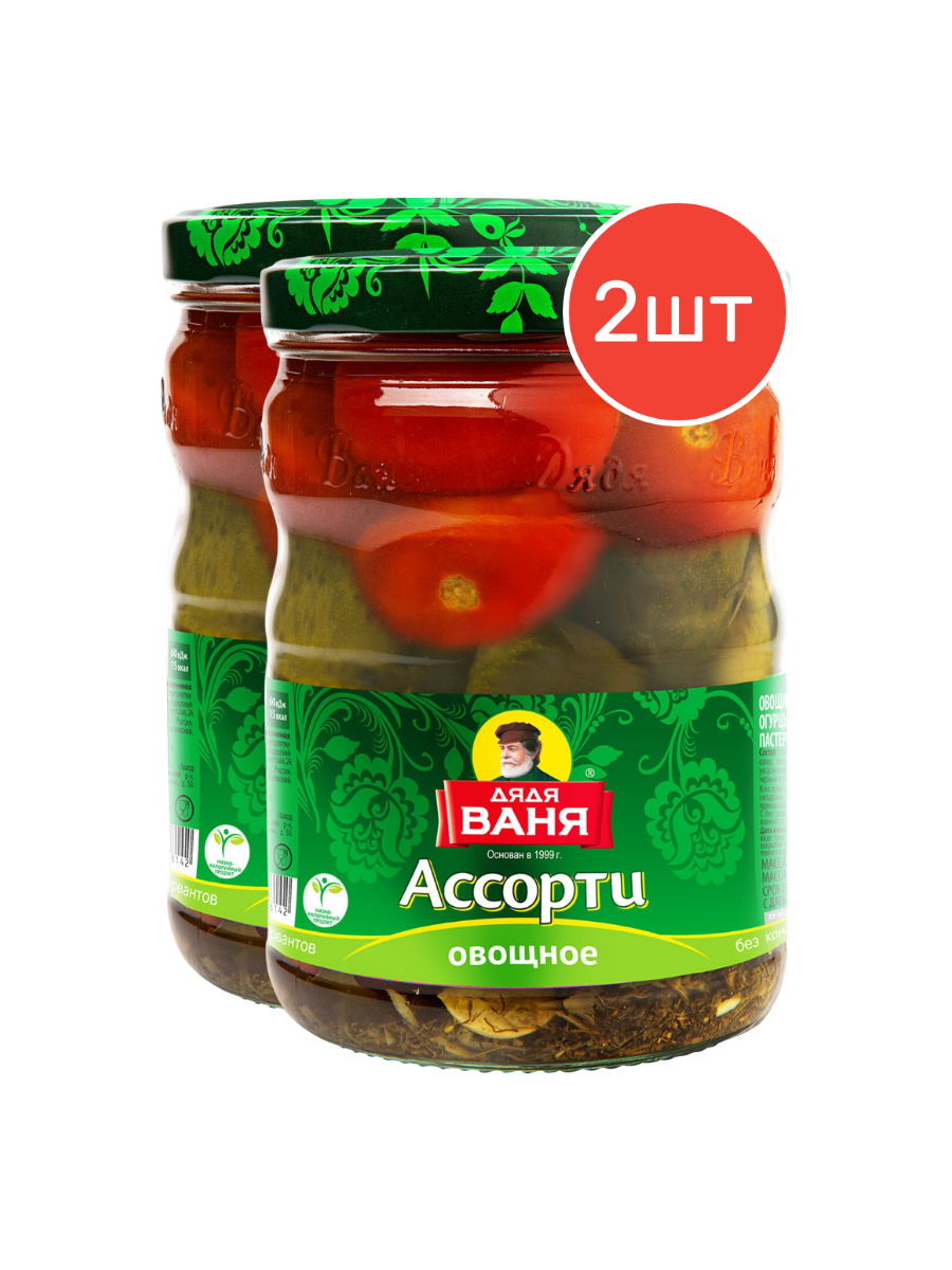 Овощное ассорти (огурцы+томаты) Дядя Ваня 950г 2шт