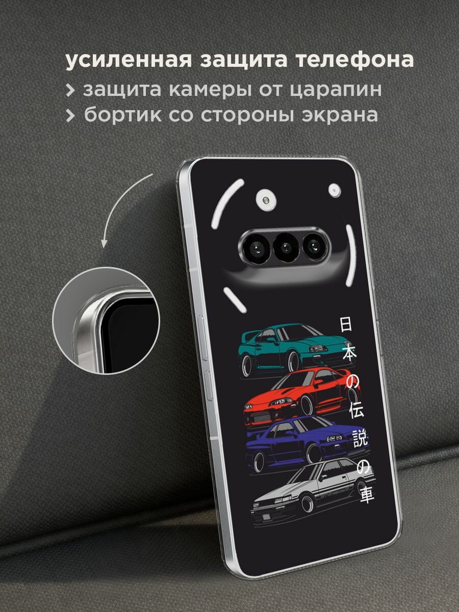 Чехол на Nothing Phone 3a / Нотинг Фон 3а с принтом "JDM Legend cars" — фото 1