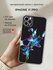 Чехол на Apple iPhone 11 Pro / Айфон 11 Про с принтом "Синий цветок на черном"