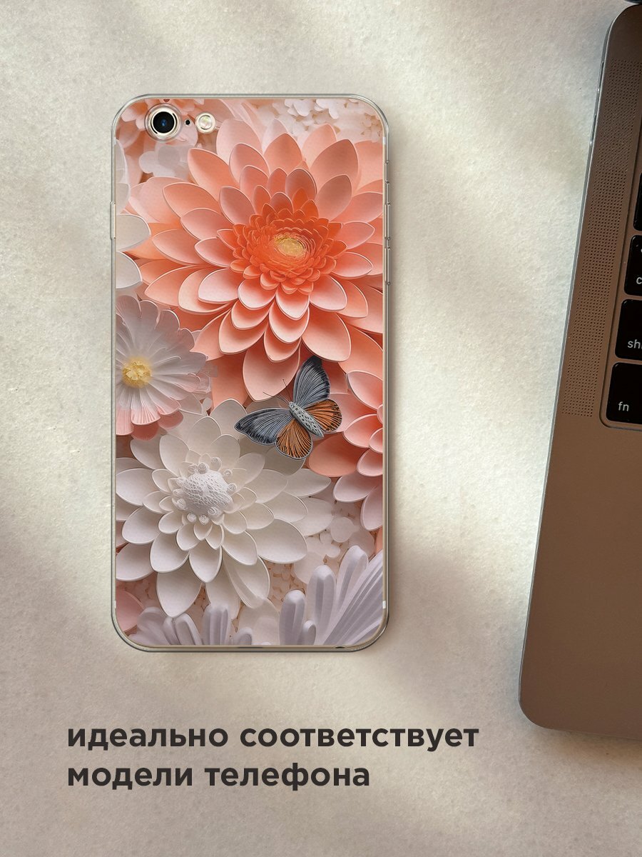 Чехол на Apple iPhone 6 Plus/6S Plus / Айфон 6 Плюс/Айфон 6С Плюс с принтом "Бумажные цветы" — фото 1