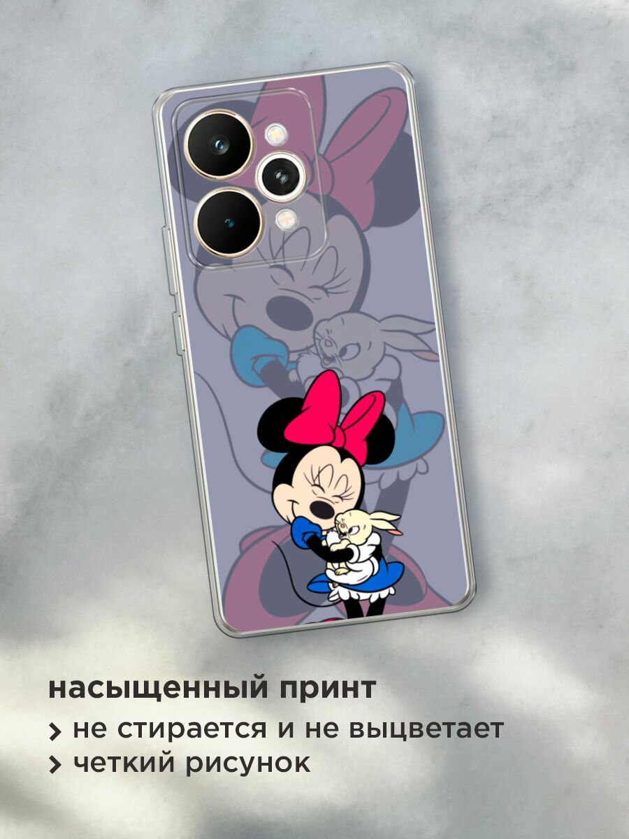 Чехол на Realme 15 Pro / Реалми 15 Про с принтом "Минни с кроликом" — фото 1