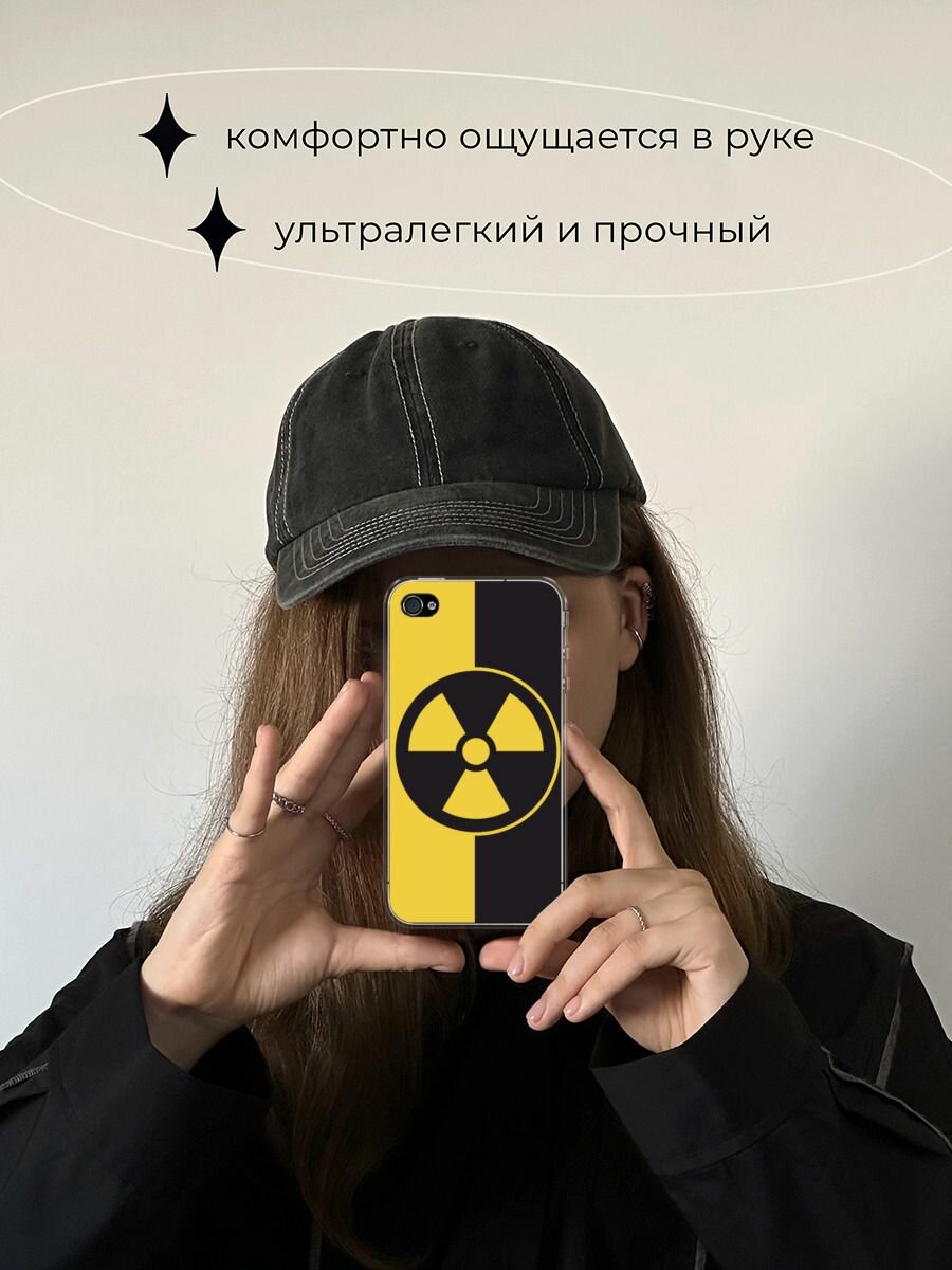 Чехол на Apple iPhone 4/4S / Айфон 4/4S с принтом "Эмблема черно-желтая" — фото 1