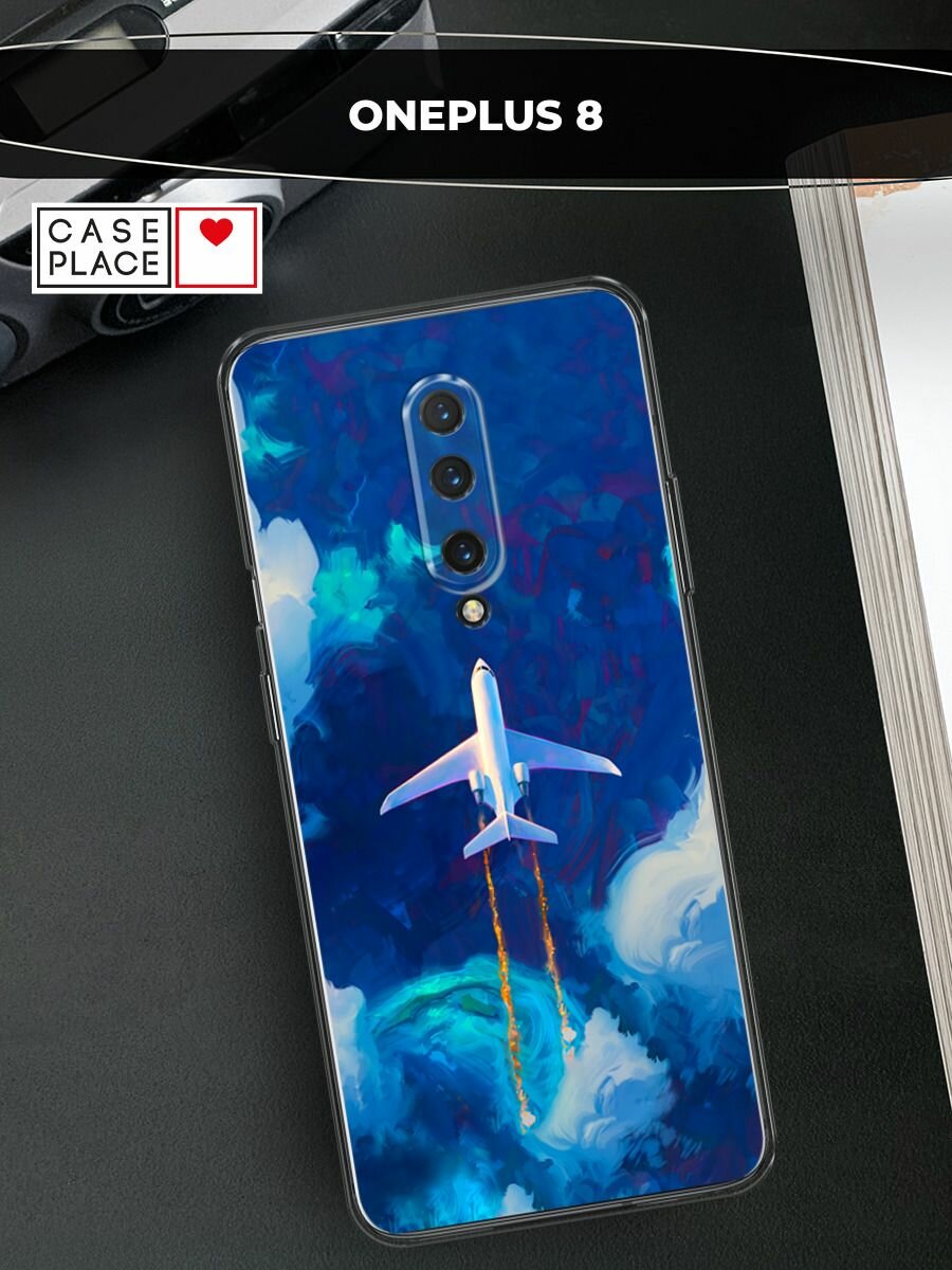 Силиконовый чехол на OnePlus 8 / ВанПлас 8 с принтом "Самолет картина"