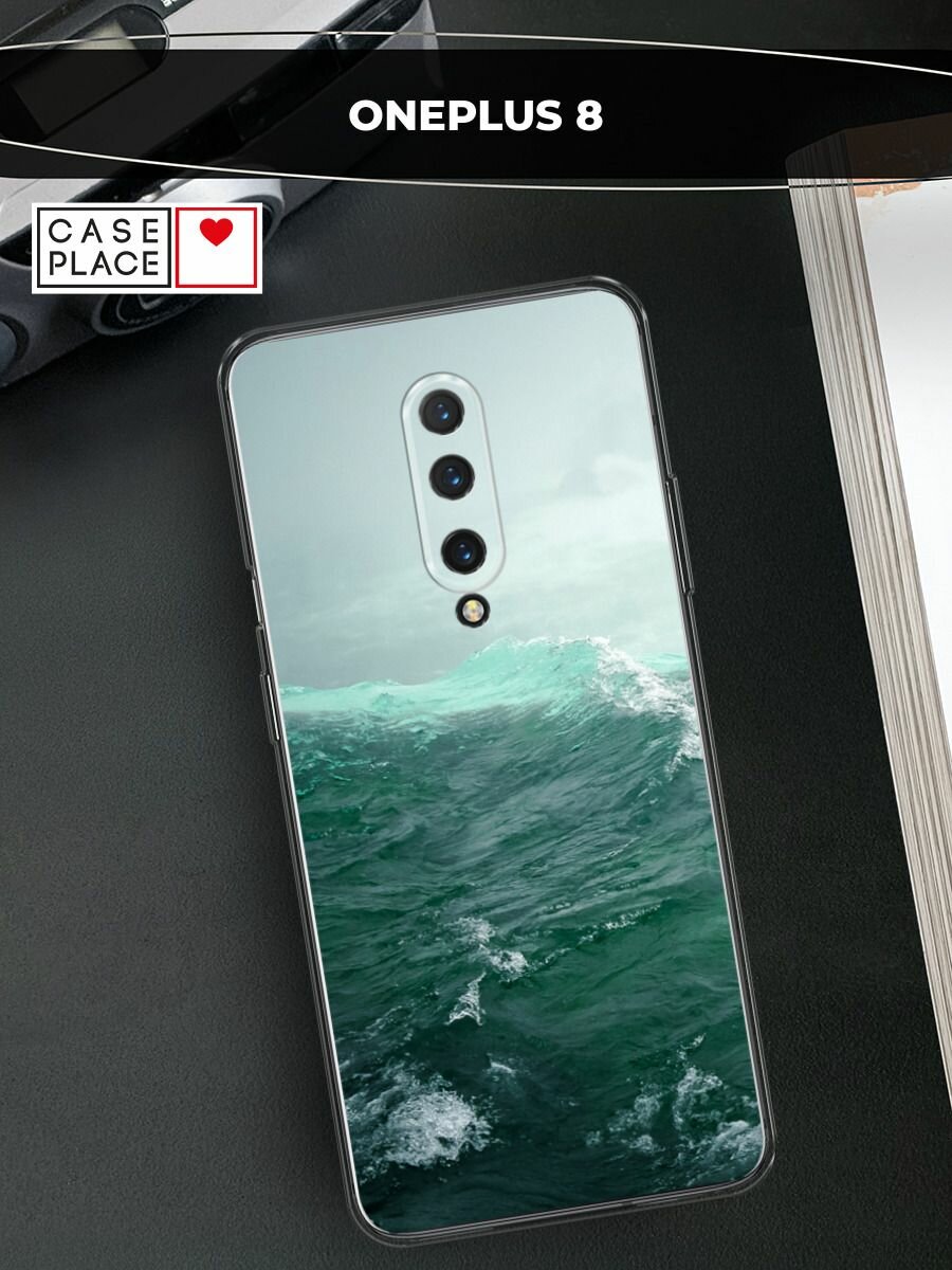 Силиконовый чехол на OnePlus 8 / ВанПлас 8 с принтом "Волны 12"