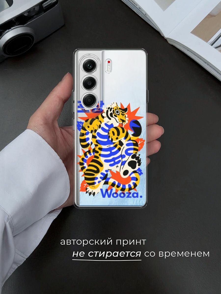 Чехол на Tecno Camon 40 Pro / Текно Камон 40 Про с принтом "Wooza", прозрачный — фото 1