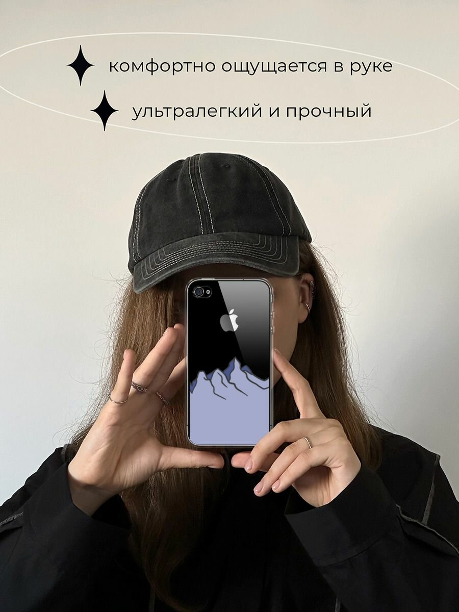 Чехол на Apple iPhone 4/4S / Айфон 4/4S с принтом "Гора", прозрачный — фото 1