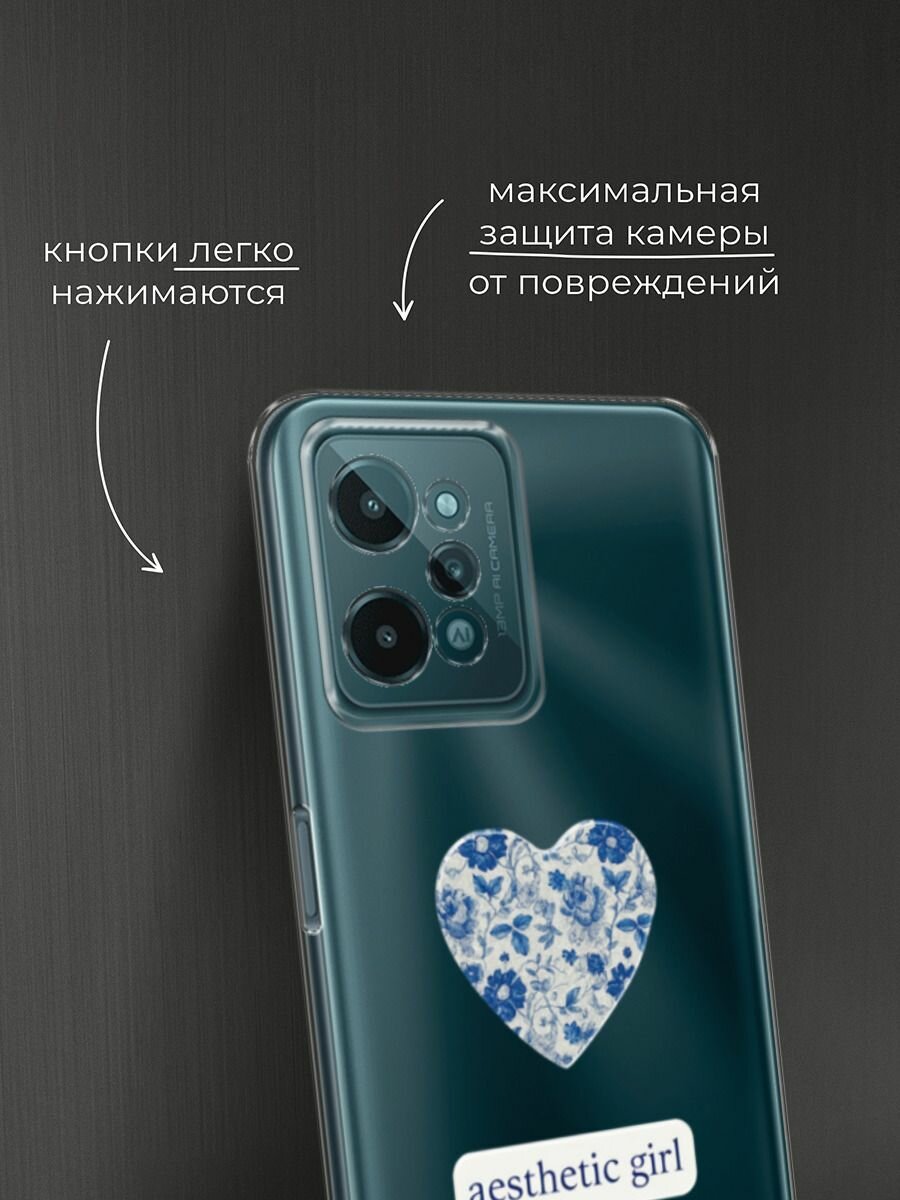 Силиконовый чехол на Realme C31 / Реалми C31 с принтом "Aesthetic girl" — фото 1