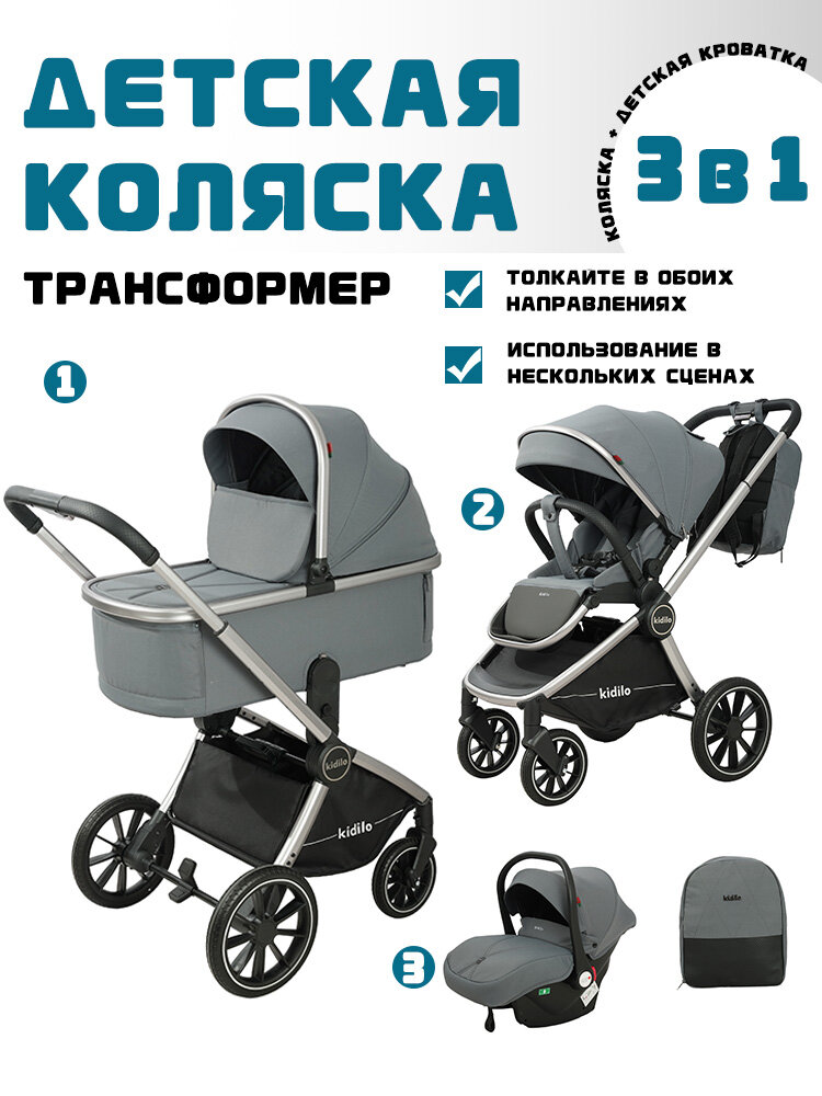 Детская коляска трансформер 3 в 1, 2025 NEW