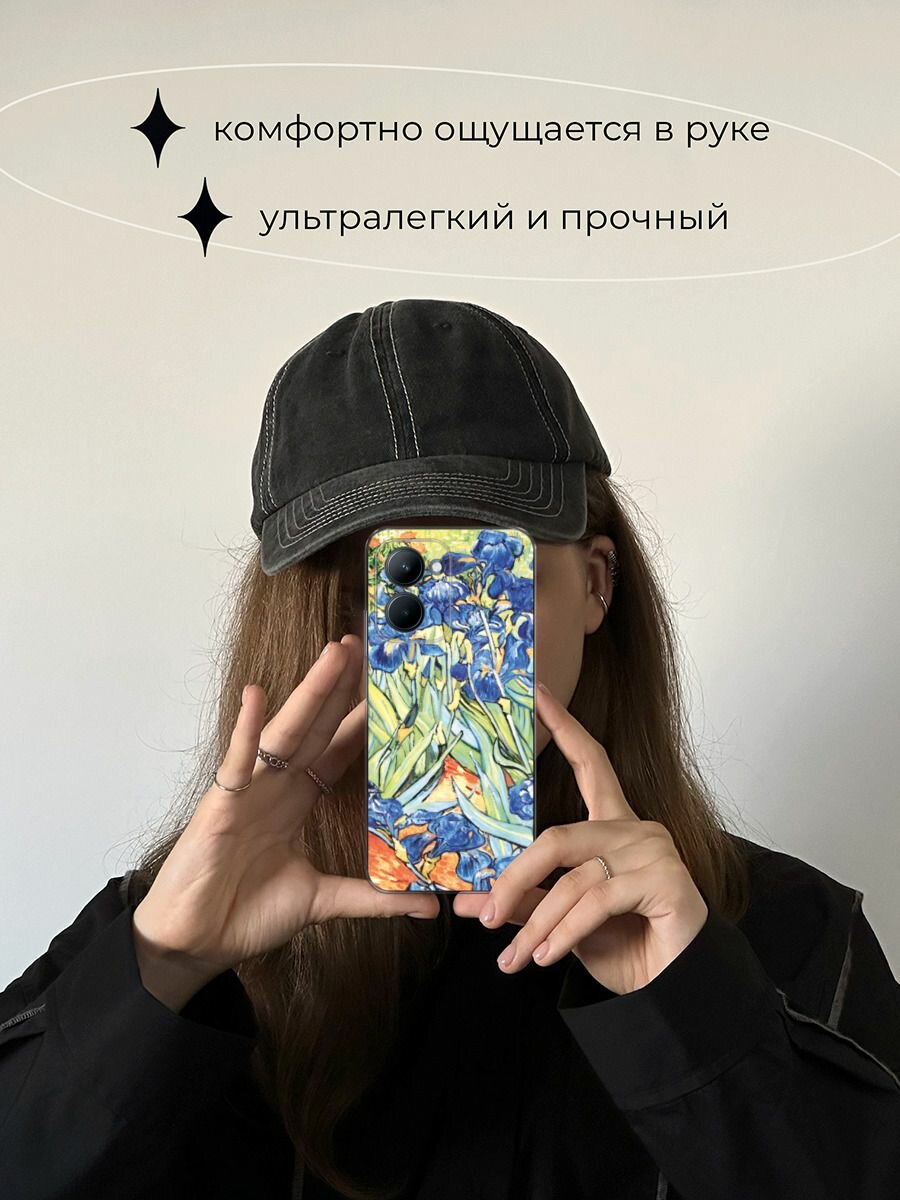 Силиконовый чехол на Realme C33 / Реалми С33 с принтом "Ирисы Ван Гог" — фото 1