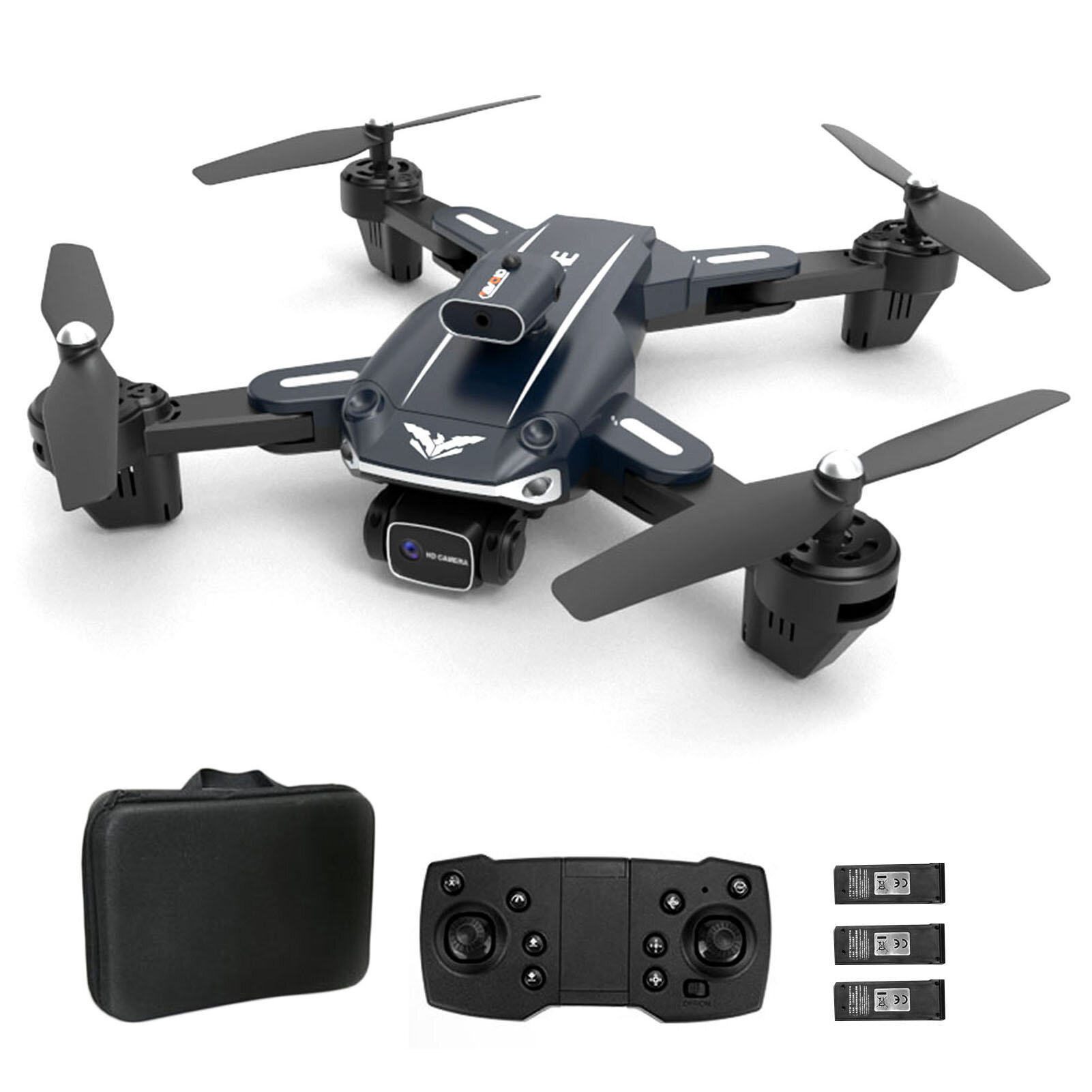Беспилотник с пультом управления и камерой 720P Двойная камера 360° Избегание препятствий Оптический поток Наведение Беспилотник- квадрокоптер для детей и взрослых с сумкой для хранения 3 батарейки