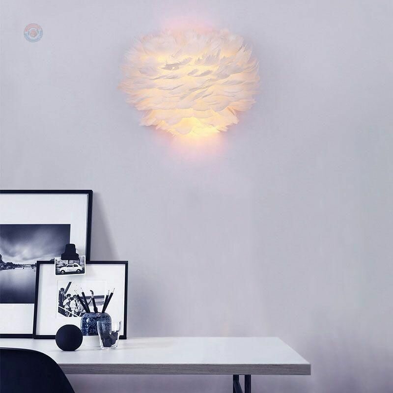 Бра перья ручной работы современный настенный светильник для спальни гостиной прихожей мягкий декоративный свет E27 без лампочки