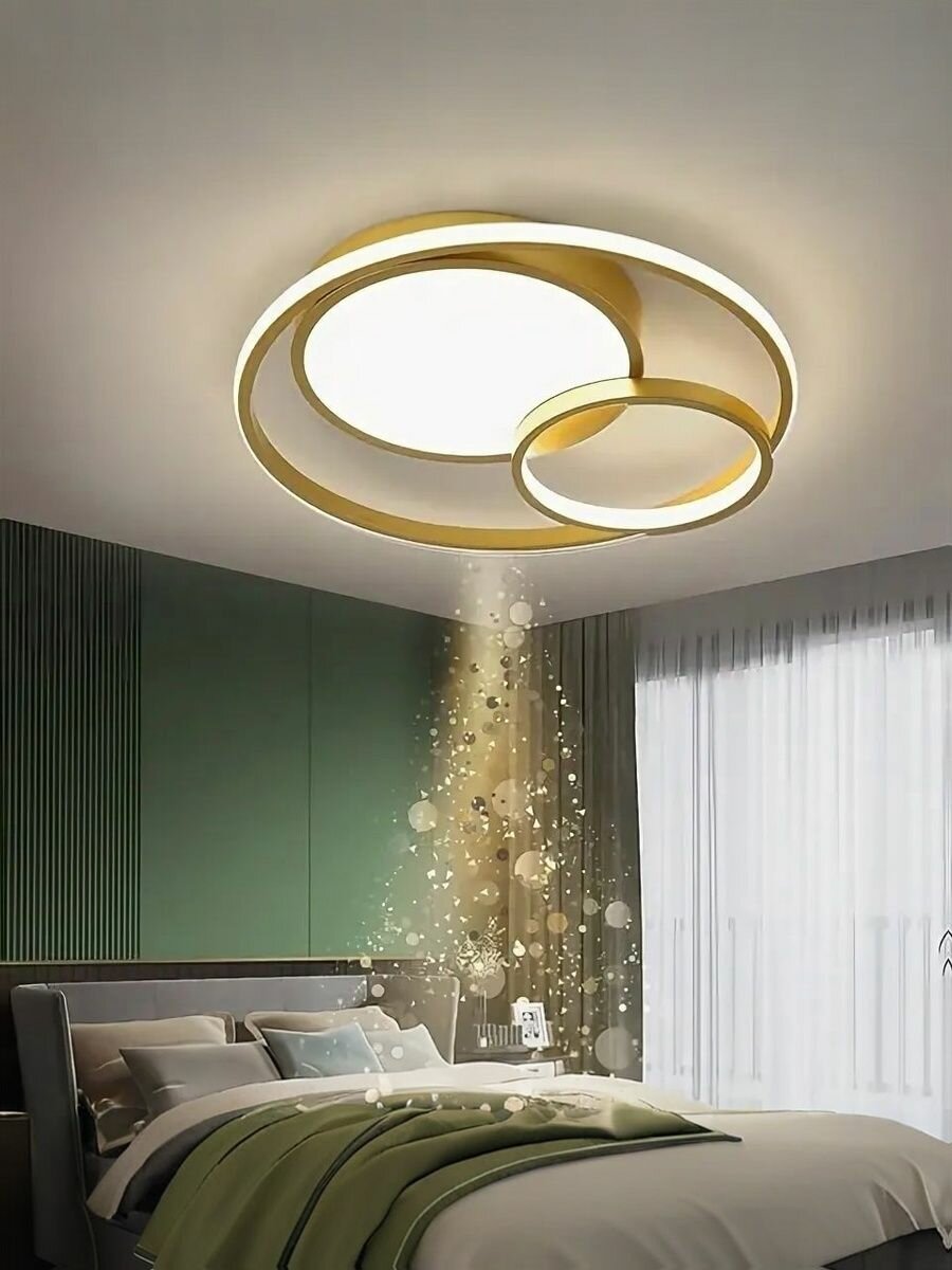 Люстра PLANET MARS GOLD, LED, пульт ДУ, цвет арматуры белый, цвет плафона белый