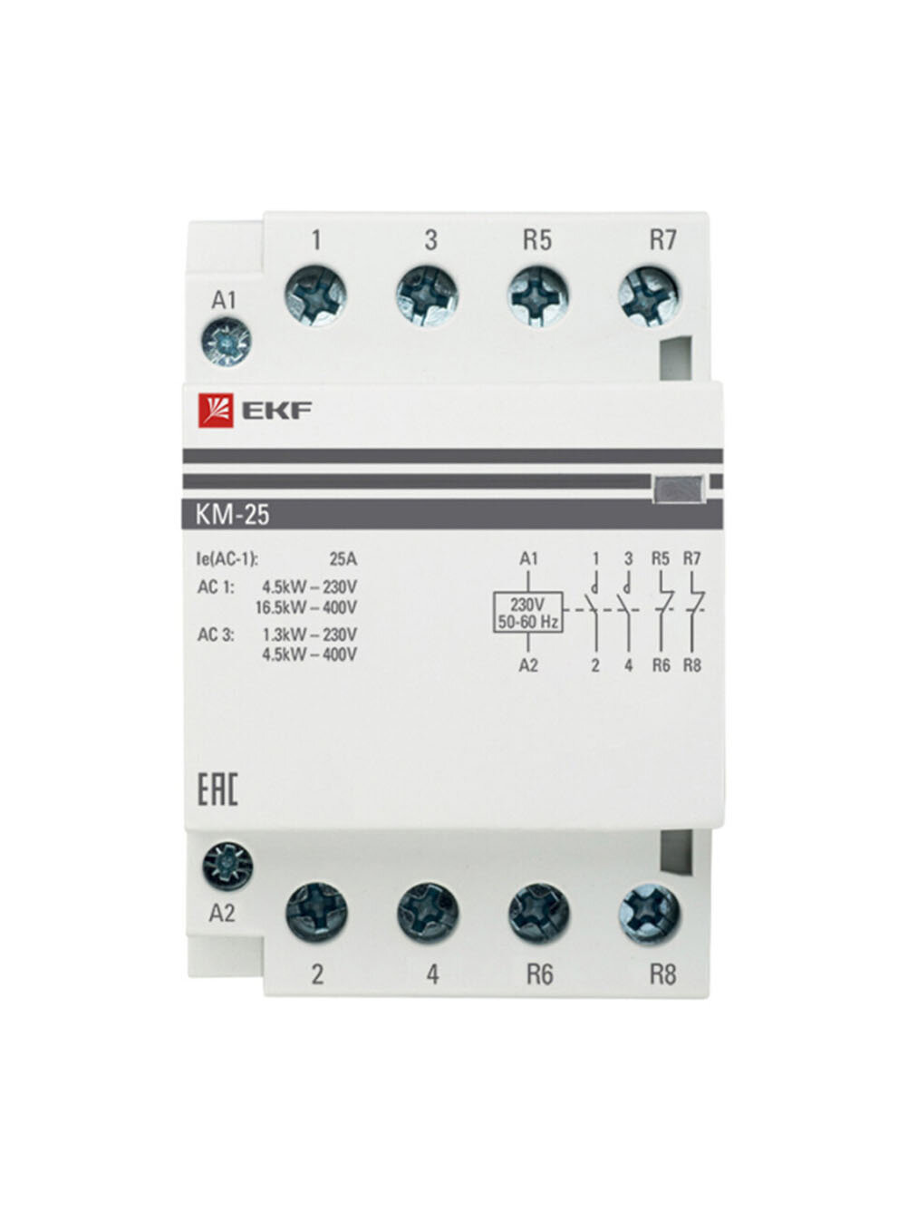 Контактор модульный 230-240 В 25 А тип AC 2НО+2НЗ