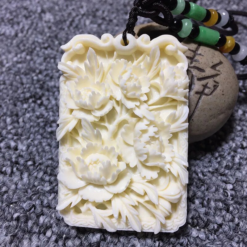 Трехмерная резьба в виде гайки цвета слоновой кости аксессуары для мальчиков и девочек для интерьера автомобиля сценическое пятно, Peony Flower5.83.80.