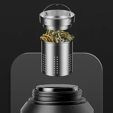 Бутылка для воды большой емкости 2 л, стеклянная бутылка со съемной соломинкой, бутылка для воды из боросиликатного стекла с ручкой для переноски в тренажерном зале, Infuser, 1.0 л