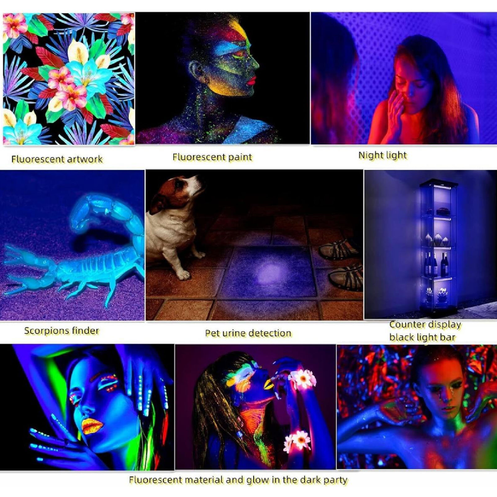 Светодиодная черная световая панель 10 Вт, светящаяся в темноте, USB-трубка УФ-черного света для украшения на Хэллоуин, краска для тела, обнаружение мочи