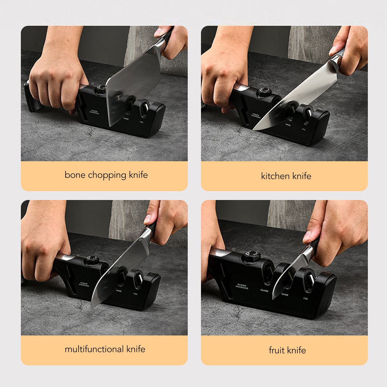 Точилка для ножей Алмазная черная Эргономичная многофункциональная регулируемая 3-ступенчатая кухонная принадлежность красная