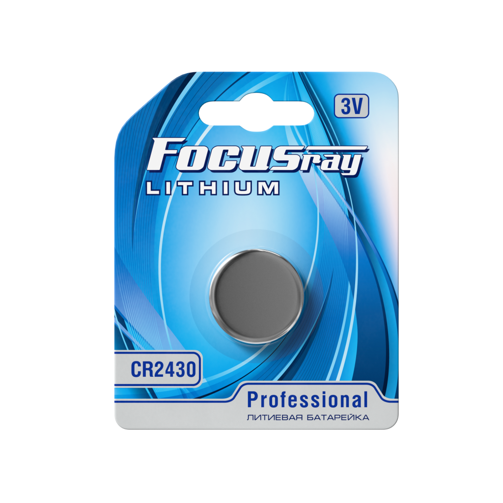 Элемент питания FOCUSray CR2430, литиевый, без защиты, синий
