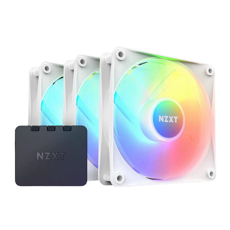NZXT Вентилятор NZXT F120 RGB Core Triple Pack White RF-C12TF-W1, d120мм, 500-1800об./мин, подсветка (питание от мат. платы) (ret)