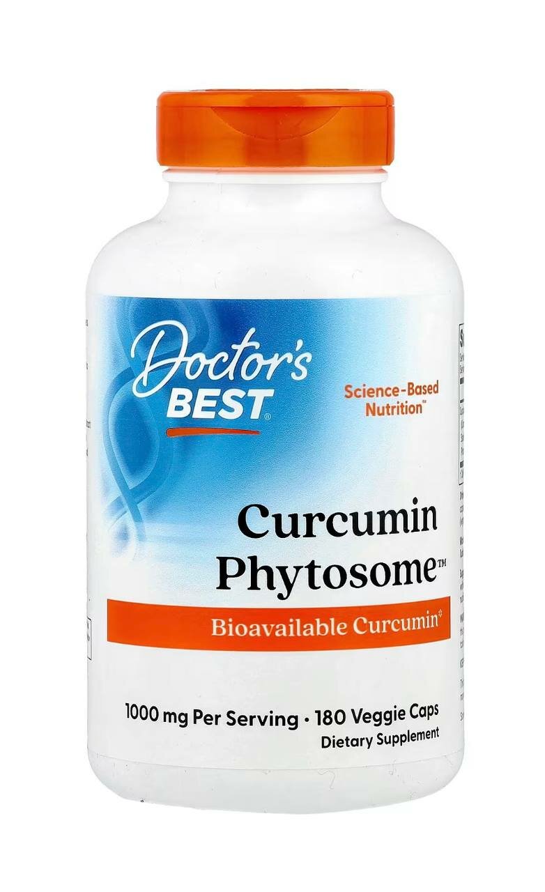 Легкоусвояемый куркумин Доктор Бест, Curcumin Doctor's Best, 1000 мг, 180 капсул