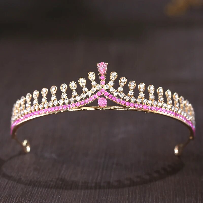 Милый романтический стиль, женская повязка на голову с короной и кристаллами, стразы, тиара принцессы, корона, повязка для волос, ювелирные изделия для свадебной вечеринки